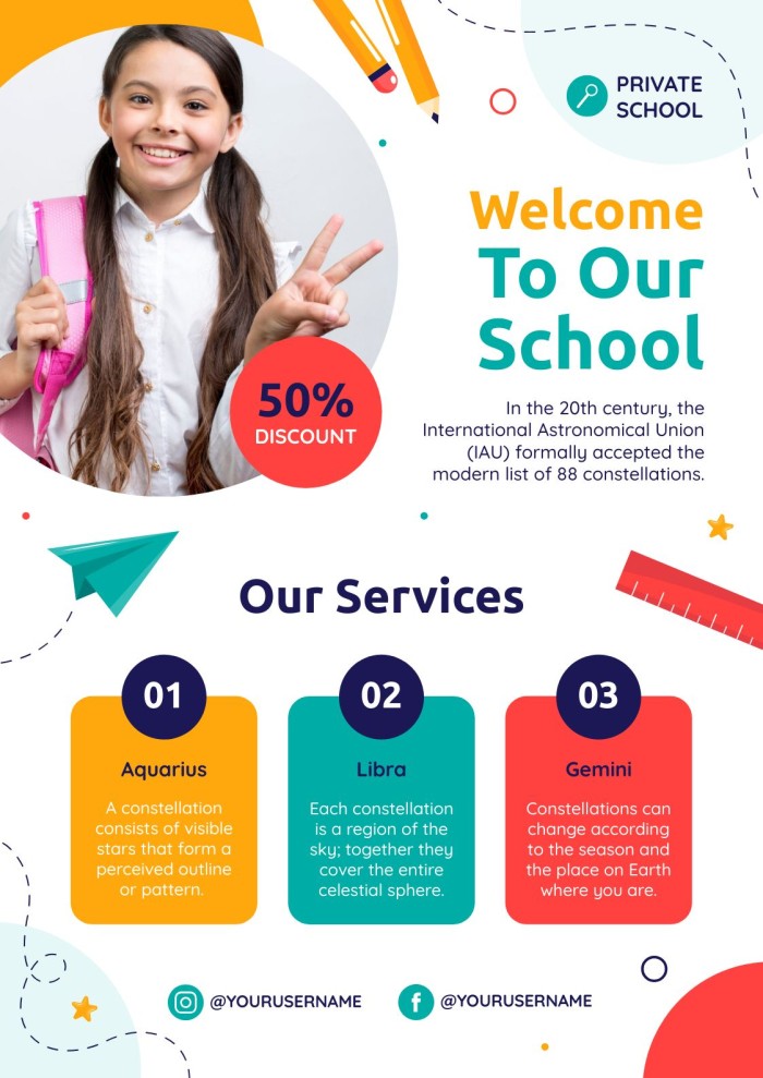 Edit This Flat Welcome To Our School Poster Design For Free Edit This Flat Welcome To Our School Poster Design For Free
