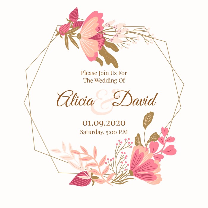 Free Illustrated Floral Wedding Invitation Card Template