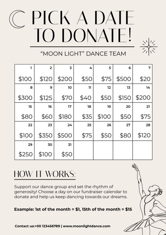 Customize And Get This Elegant Pick A Date Fundraiser Calendar Template