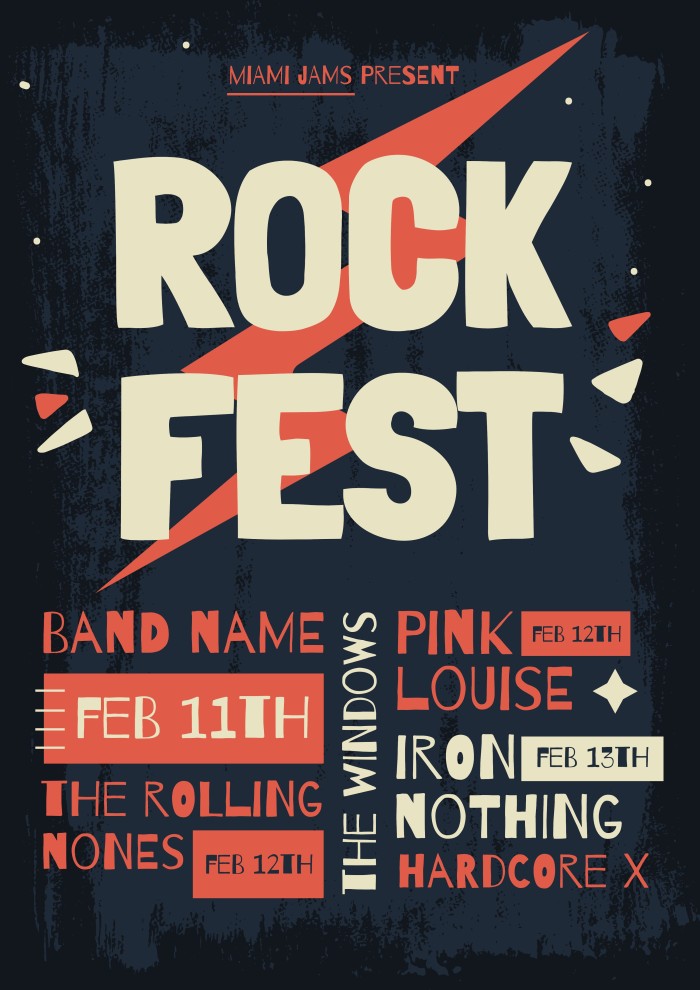 Design Free Vintage Rock Fest Concert Poster Template