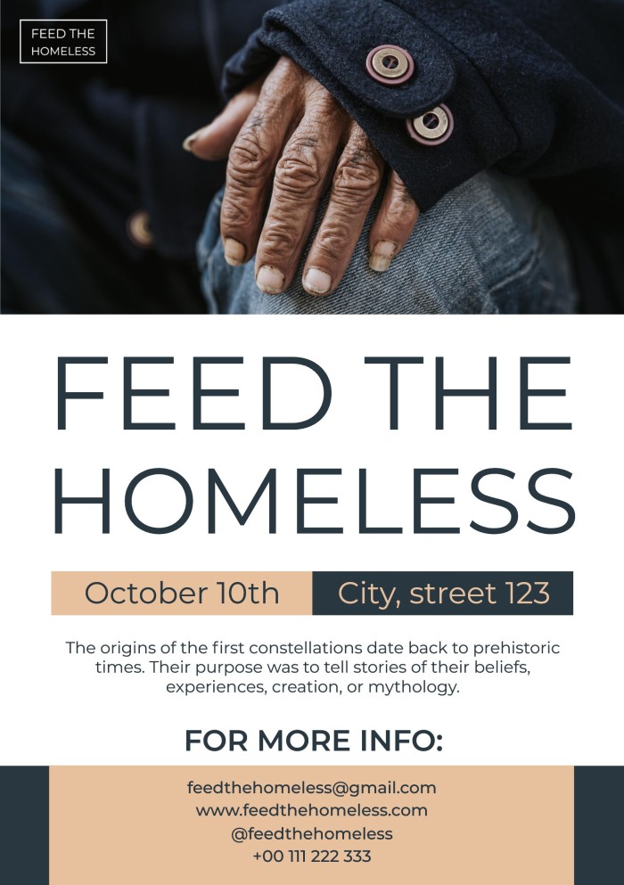Free Simple Feed The Homeless Flyer Template