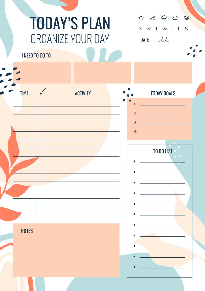 Free Fun Design Daily Planner Template Design