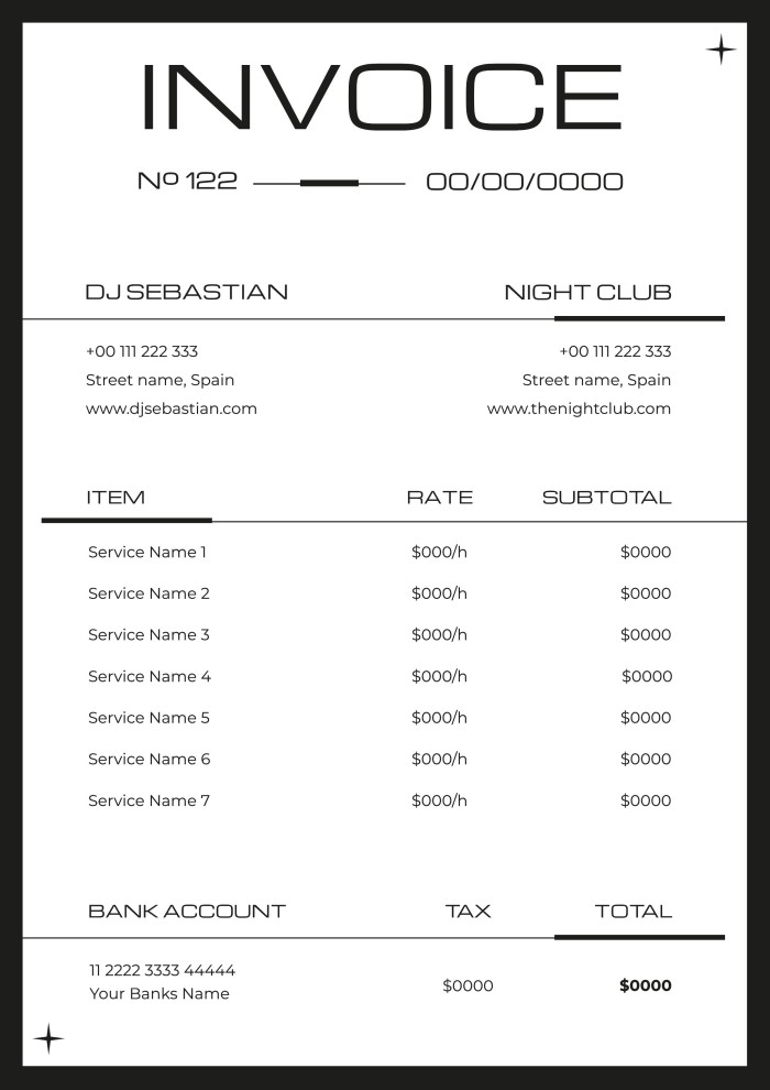 Free Futuristic DJ Sebastian Invoice Template Free Futuristic DJ Sebastian Invoice Template