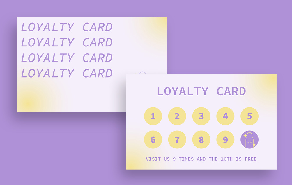 Free Aesthetic Shiny Nail Salon Loyalty Card Template