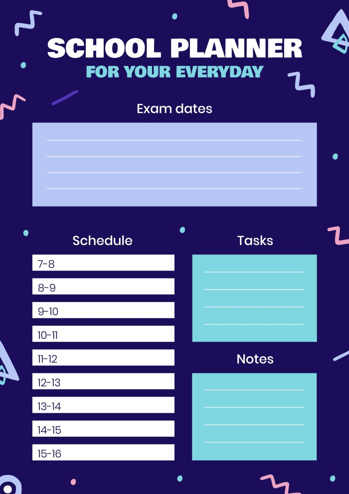 Free Creative Doodle High School Planner Template