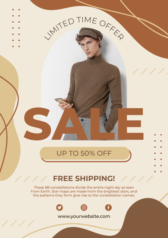 Free Abstract Waves Limited Time Offer Clothing Store Poster