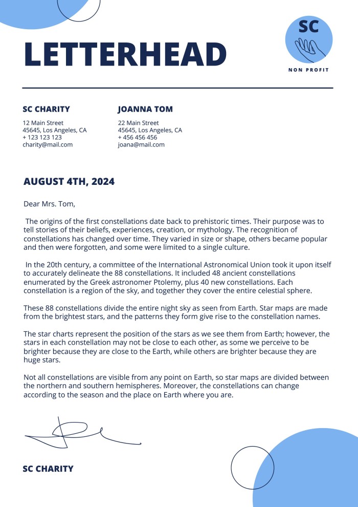 Free SC Non profit Organization Letterhead Template