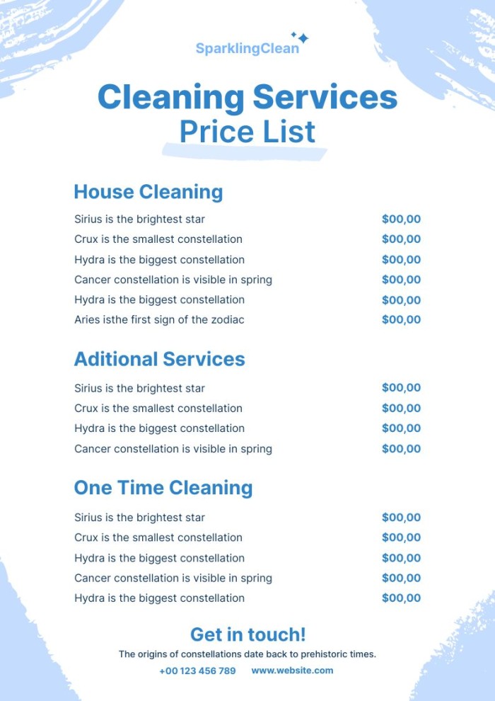 Professional Cleaning Services Price List At Norris Carrico Blog