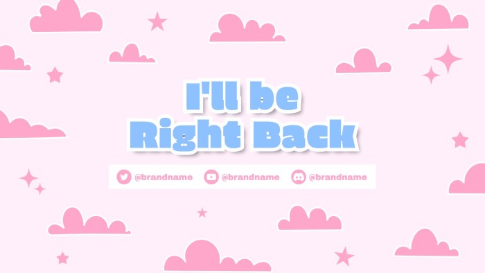 Free Aesthetic I ll Be Right Back Twitch Background Template