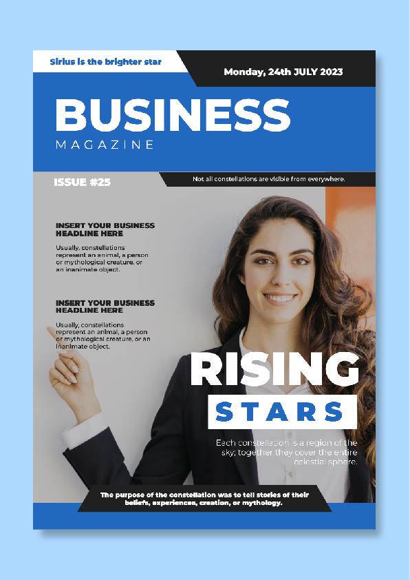 Free Professional Rising Stars Business Magazine Cover Templates To 