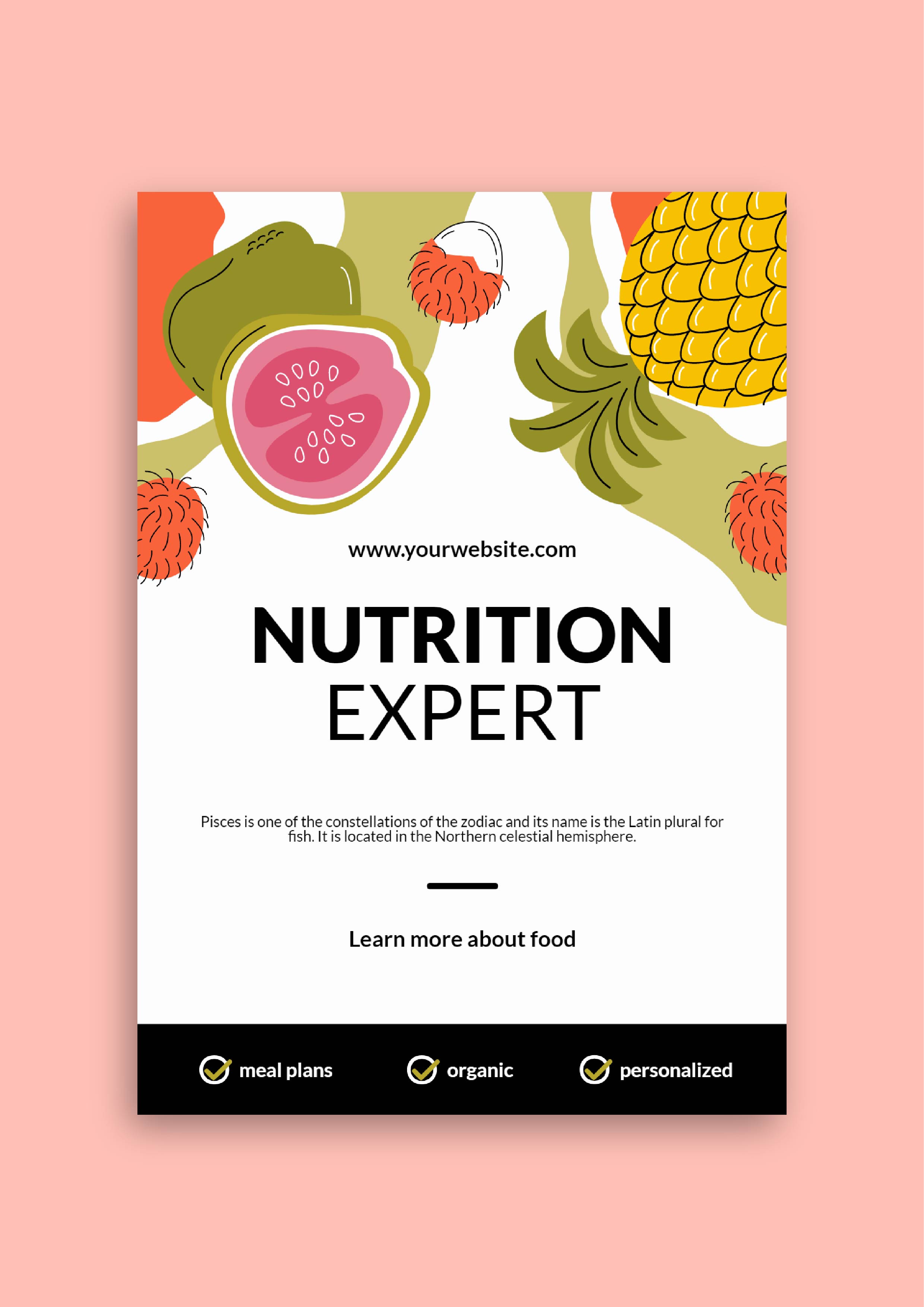Personalize This Hand drawn Minimalist Nutrition Expert Flyer Design Online