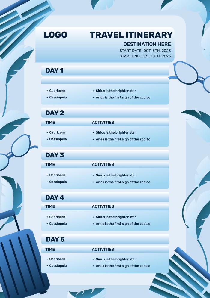 Design This Gradient Hand drawn Travel Itinerary Planner Ready made