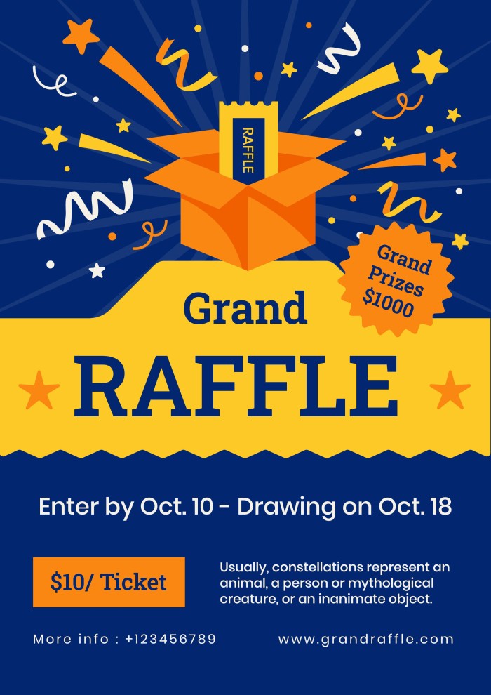 Personalize This Hand drawn Grand Raffle Poster Template Online