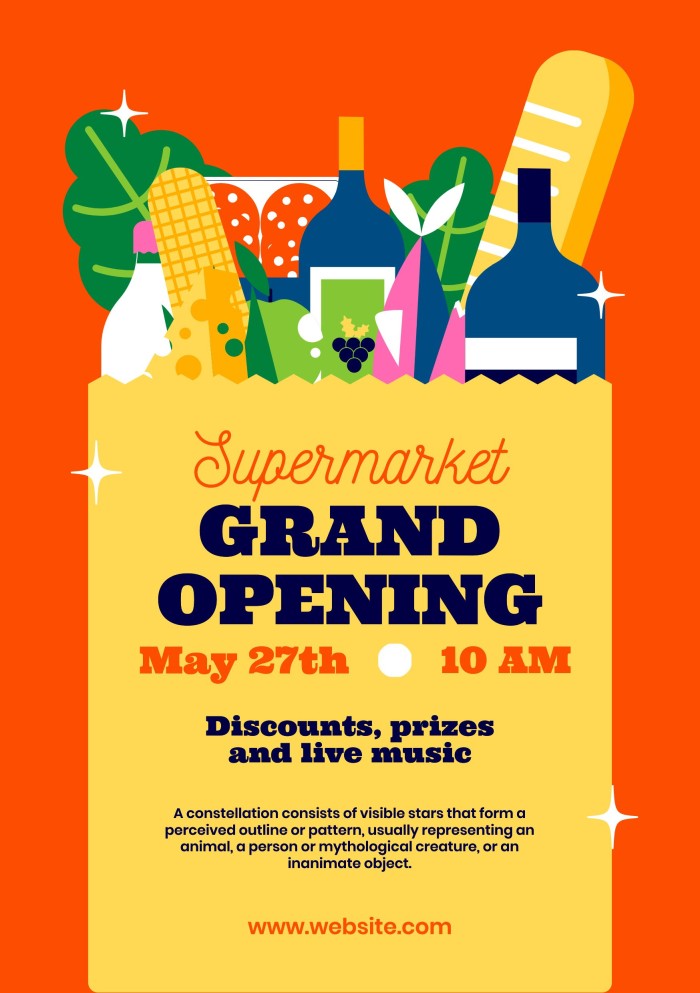 Customize For Free This Hand drawn Colorful Supermarket Grand Opening