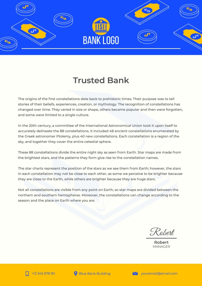 Customize This Doodle Trusted Bank Letterhead Design For Free