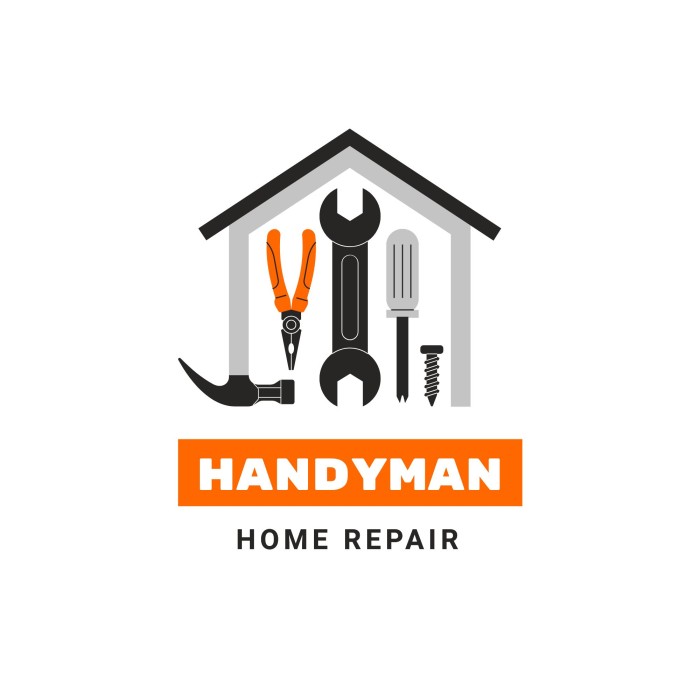 Free Hand drawn Handyman Home Repair Logo Template
