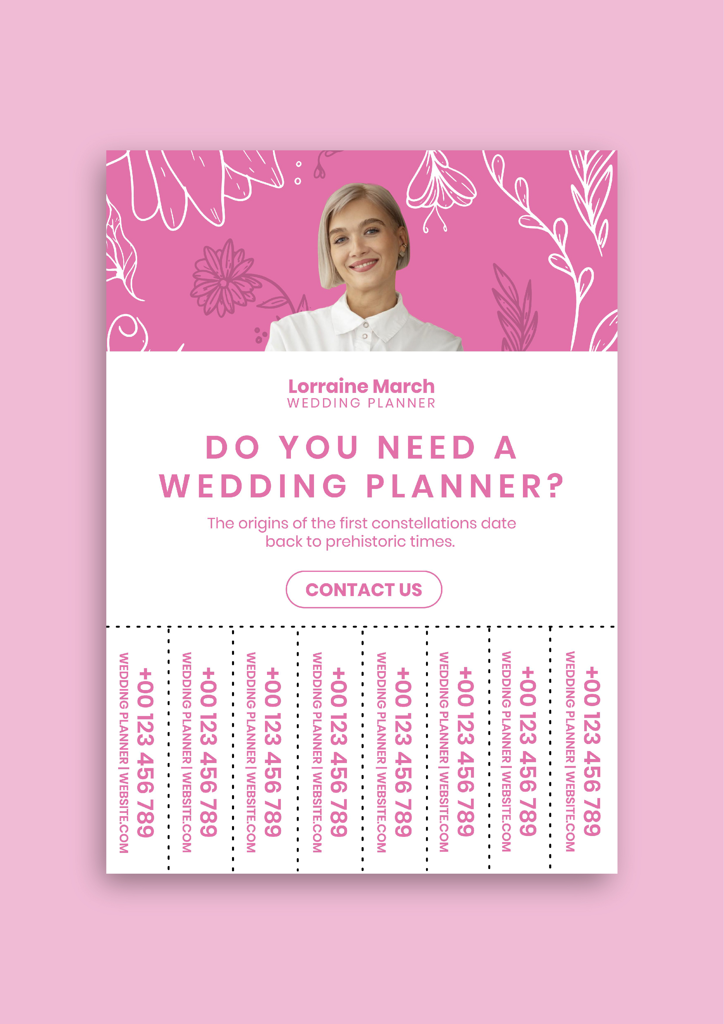 Design For Free This Duotone Floral Lorraine March Wedding Planner Tear