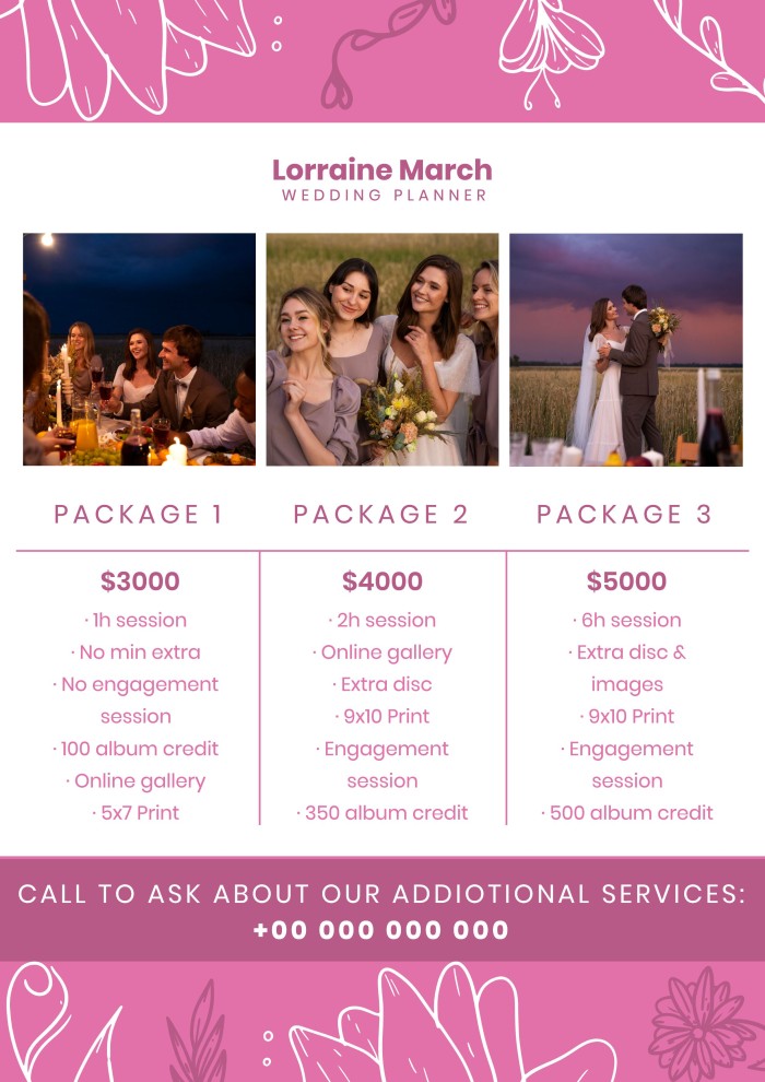 Design Online This Duotone Floral Lorraine March Wedding Planner Price 