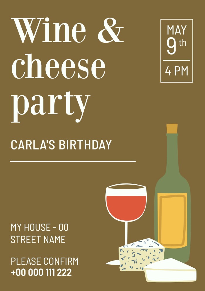 Design This Hand drawn Elegant Wine And Cheese Invitation Template For Free
