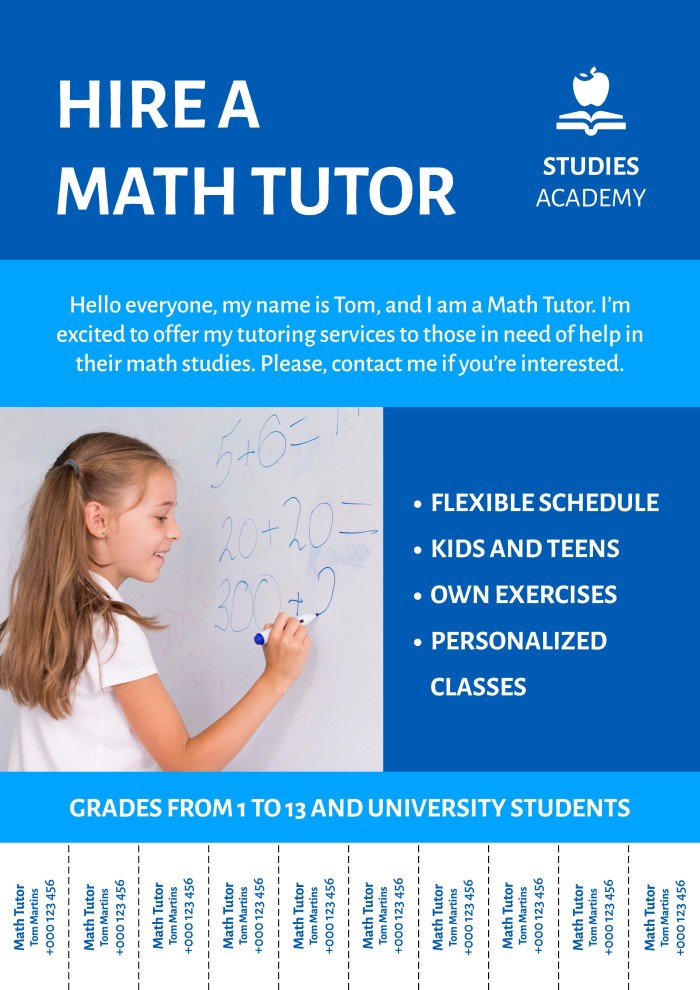Math Tutoring Flyer Math Tutoring Flyer