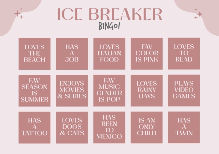 Edit This Aesthetic Ice Breaker Bingo Card Template In Minutes