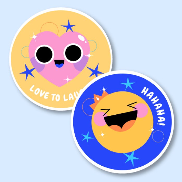 Design Online This Hand drawn Colorful Kawaii Be Creative Circle 