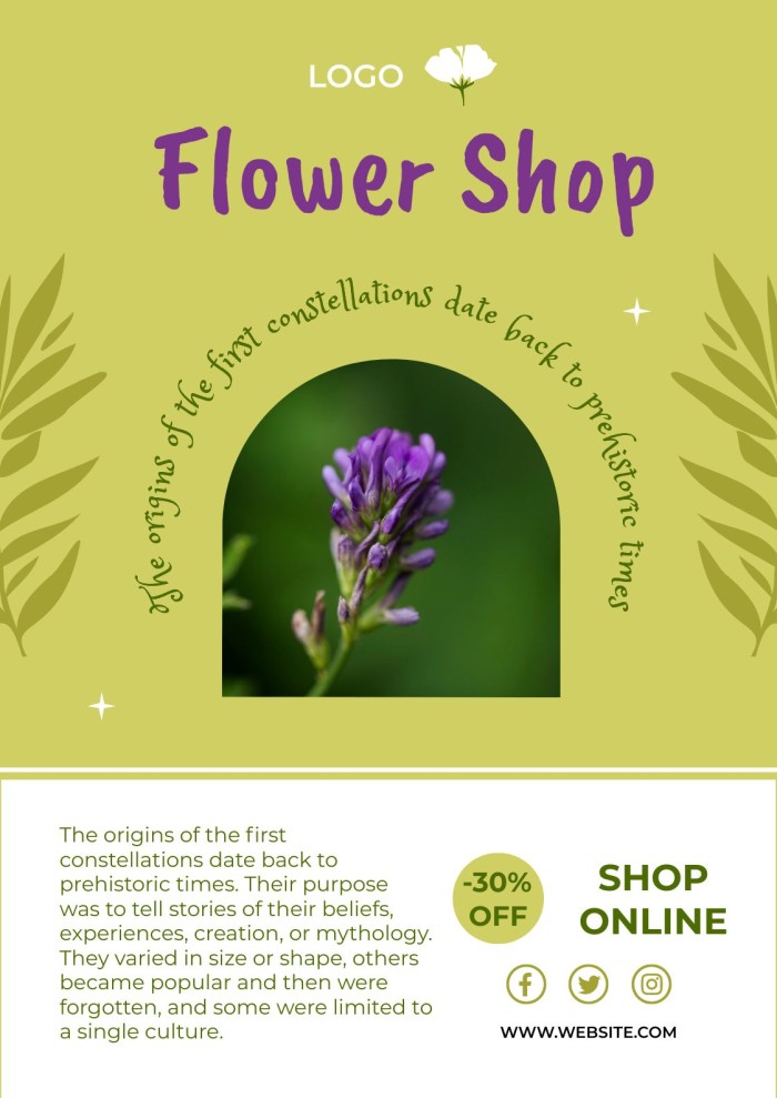 Edit This Modern Hand drawn Online Flower Shop Poster Design Online